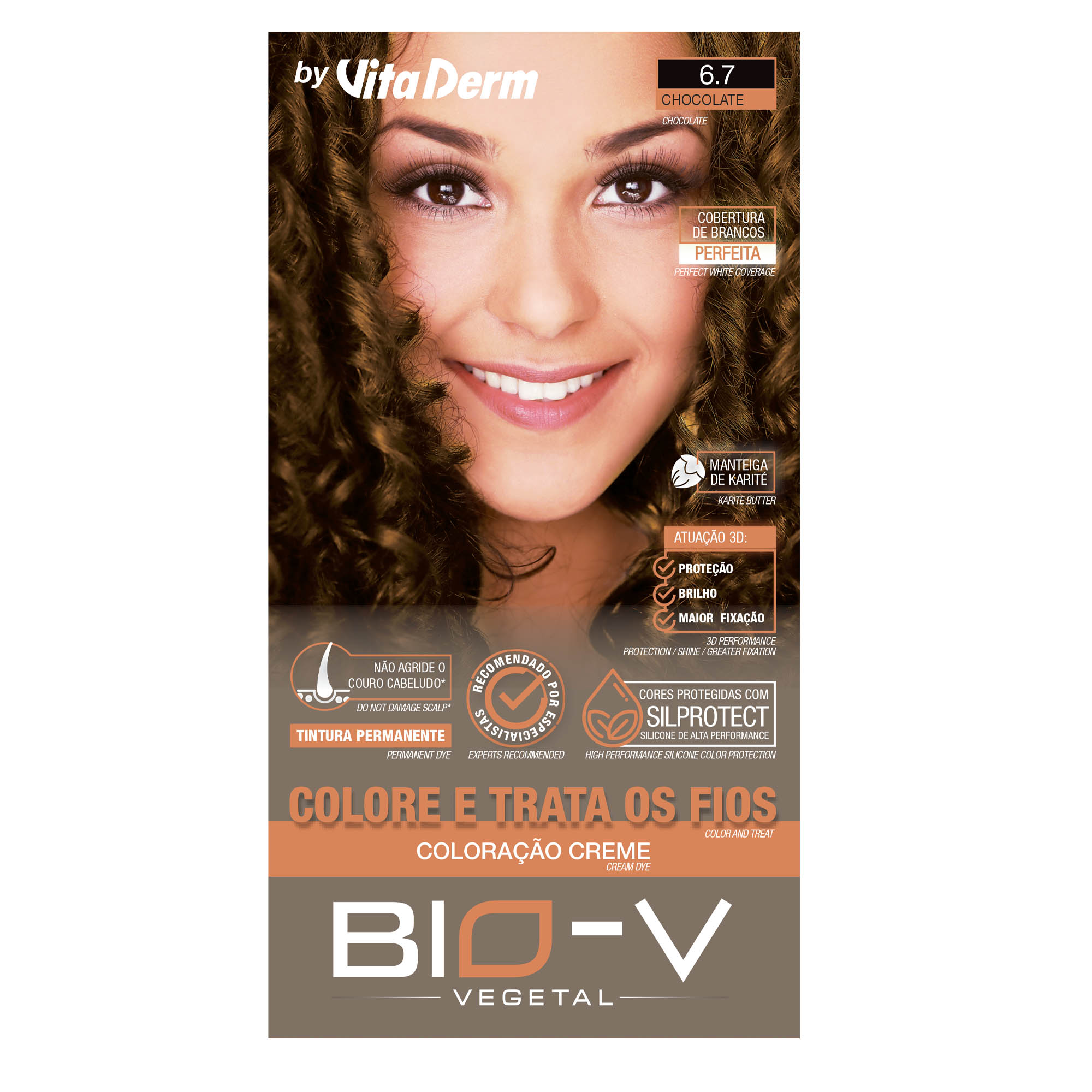 Coloração creme Bio-V 6.7 - Louro Escuro Marrom
